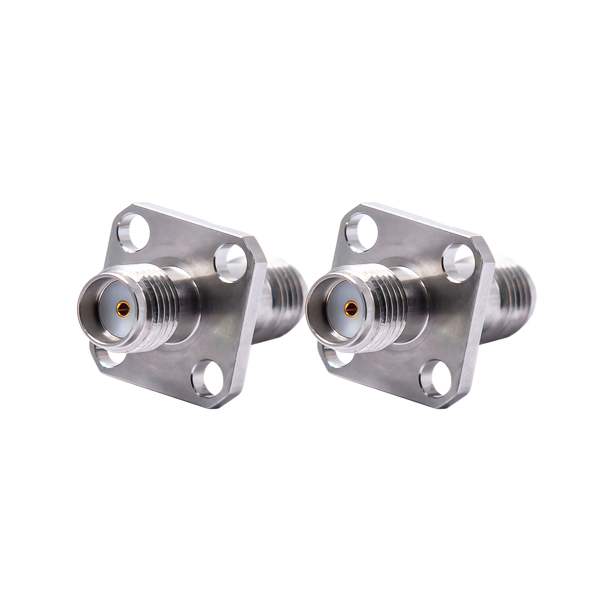 DC-27GHz SMA Female - SMA Female 4-Hole Flange Adapter — URF